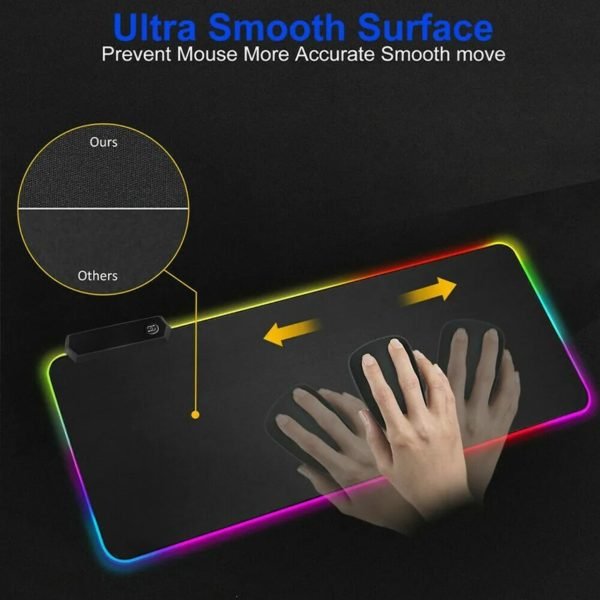 Gaming Mat RGB Large Mouse Pad Keyboard Desk Anti Slip 800mm x 300mm x ...